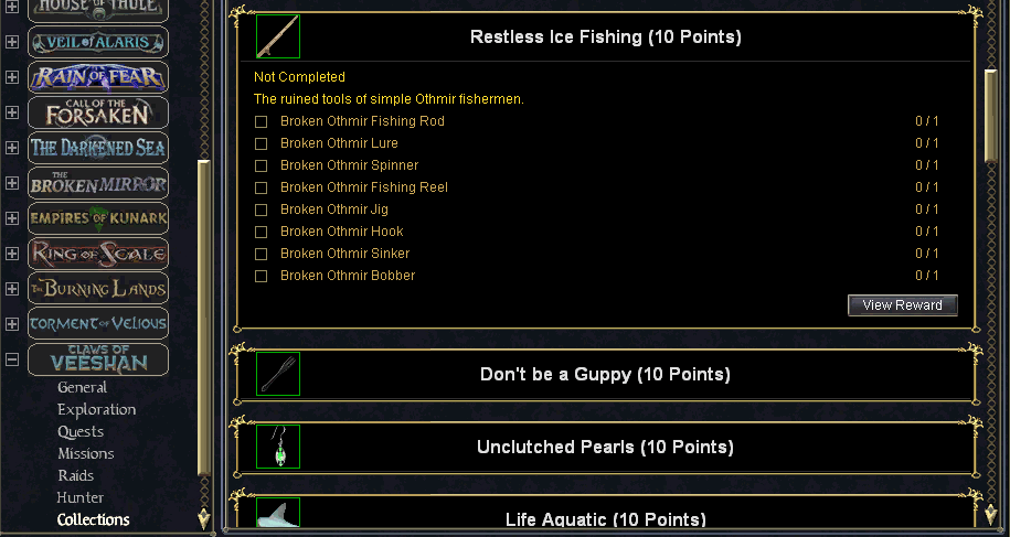 Collection ACHIEVEMENTS missing zone names | EverQuest Forums